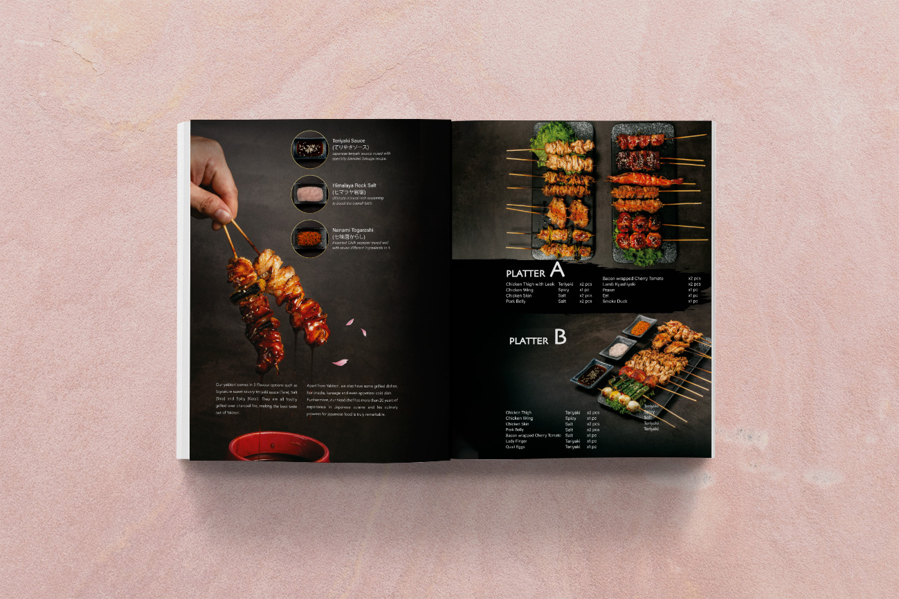Sakugei Japanese Restaurant Food and Drinks Menu Design - Oceanic ...