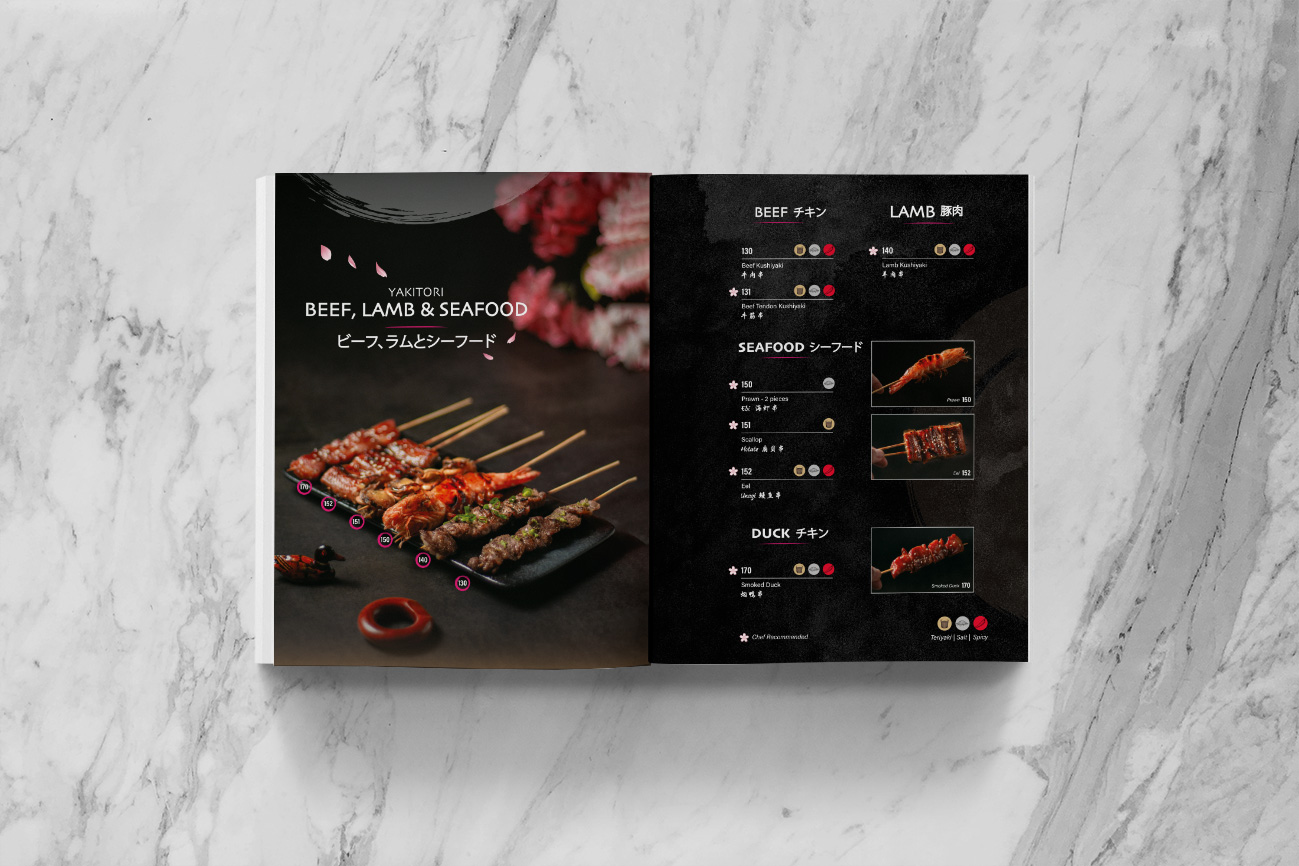 Sakugei Japanese Restaurant Food and Drinks Menu Design - Oceanic ...