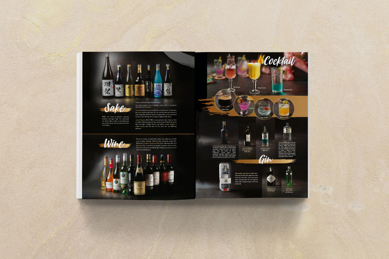 Sakugei Japanese Restaurant Food and Drinks Menu Design - Oceanic ...